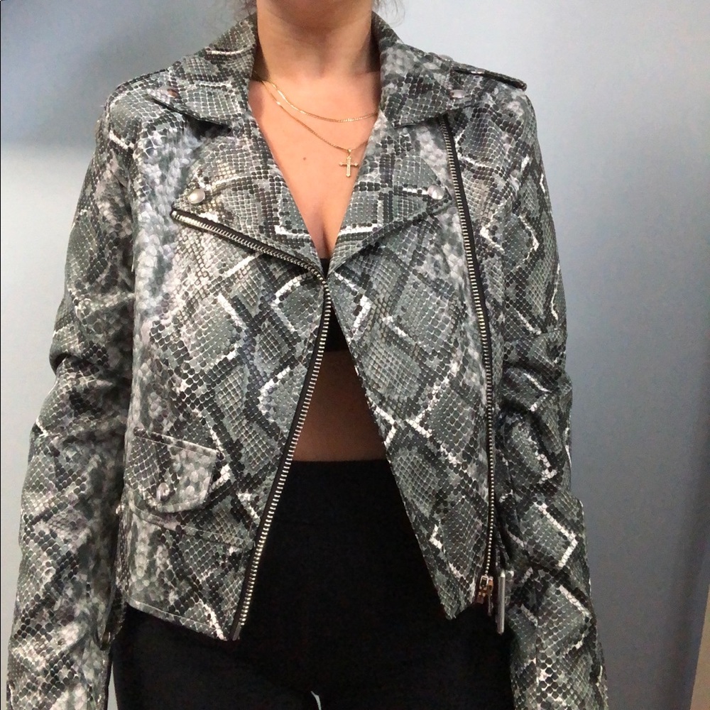 Snake Skin Leather Jacket - Gem